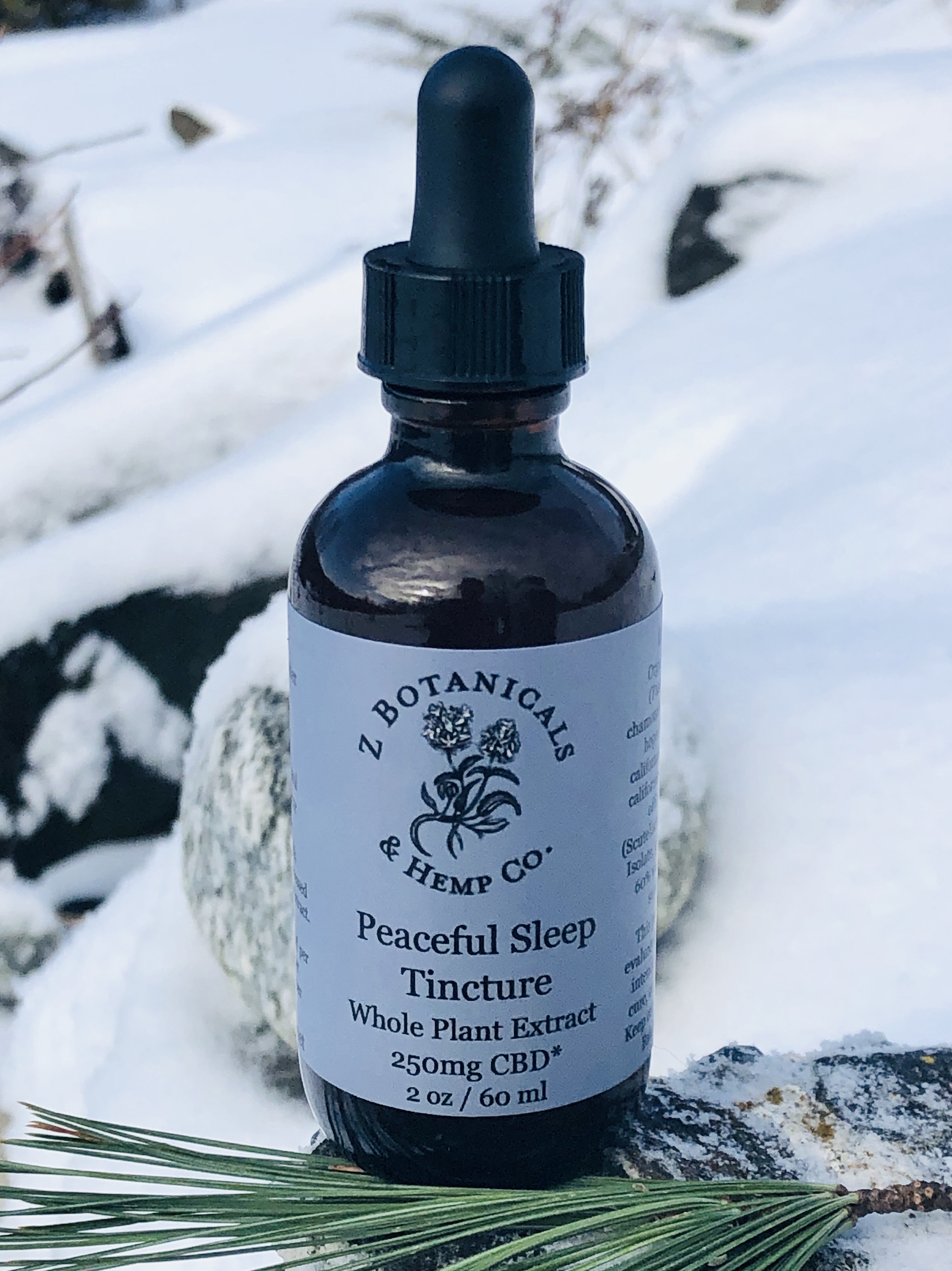 “Peaceful Sleep” Whole Plant Extract 250mg CBD & Herbal Tincture – Z ...